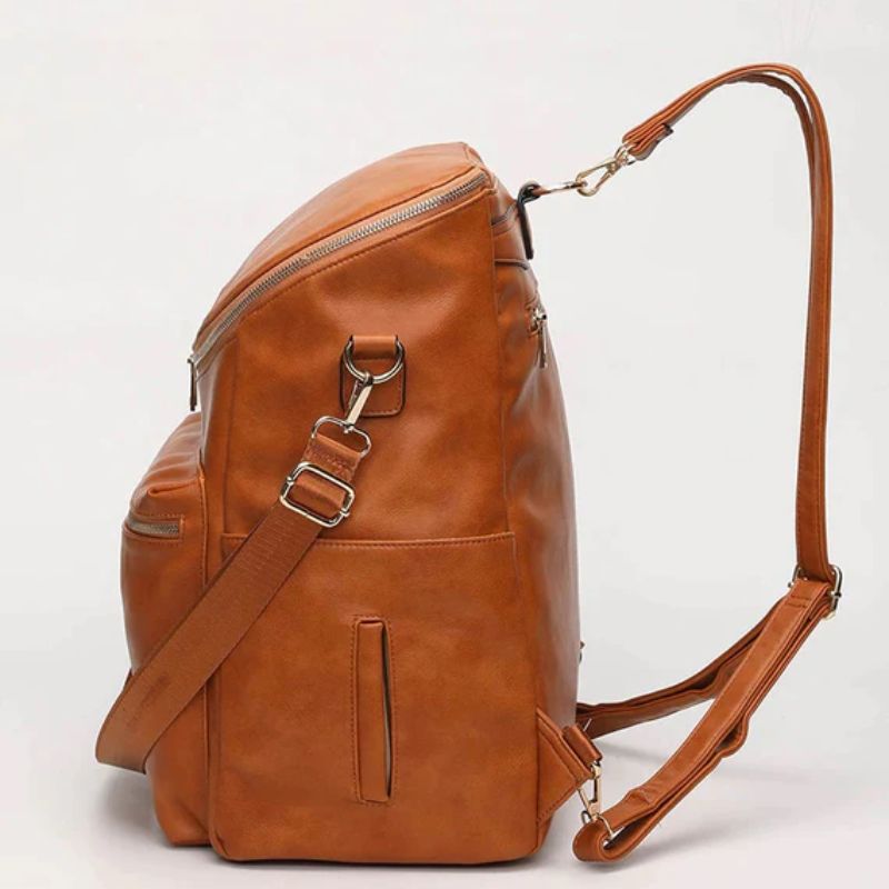 Polyvalent Leather Nappy Backpack Organiser | Made with Durable Vegan ...